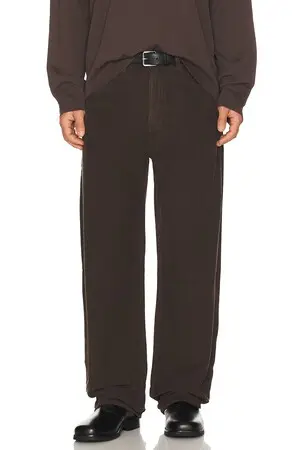 FRAME Baggy Corduroy Jean In Brown - Mud Grey