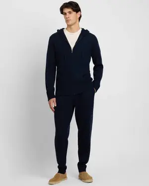 Onia 100% Cashmere Hoodie Zip Up - Midnight