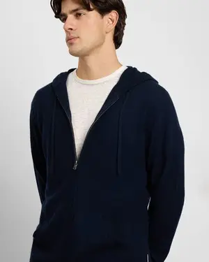 Onia 100% Cashmere Hoodie Zip Up - Midnight