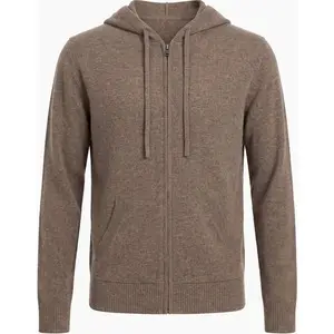 Onia 100% Cashmere Hoodie Zip Up Timber