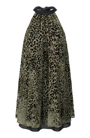 Staud Amie Velvet Halter Dress