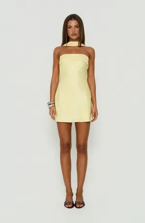 Princess Polly Declynne Strapless Scarf Detail Minidress
