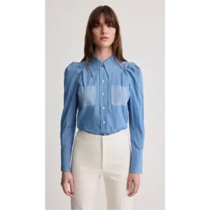 Smythe Box Pleat Tonal Pocket Shirt - Denim