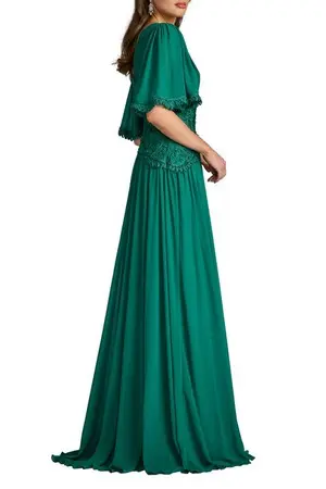 Tadashi Shoji Indira Embroidered Chiffon Gown