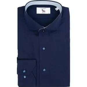 Lorenzo Uomo Trim Fit Supima® Cotton Dress Shirt - Midnight