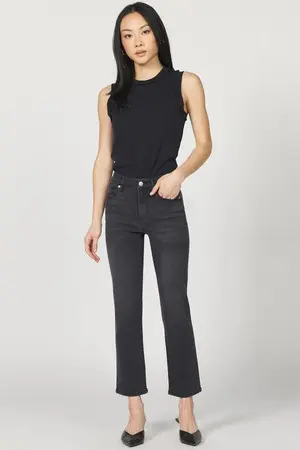 DEAR JOHN Anika Mid Rise Straight Leg Ankle Jeans