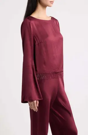 Hill House Home The Eliza Fringe Satin Top