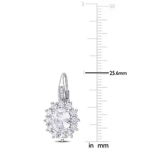 JULIANNA B. Created White Sapphire & Diamond Halo Drop Earrings