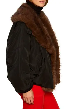 Sanctuary Allure Faux Fur Collar Jacket