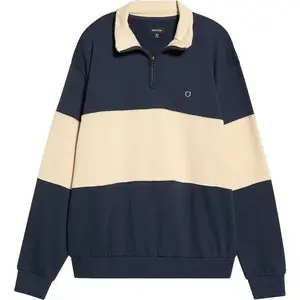 Brixton Danville Quarter Zip Sweatshirt - Navy/whitecap
