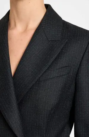 Santorelli Malli Single Button Jacket In Tonal Mini Check Wool
