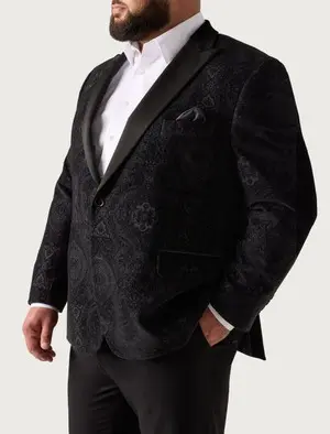 TALLIA Big & Tall Paisley Velvet Sport Coat