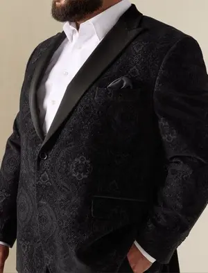TALLIA Big & Tall Paisley Velvet Sport Coat