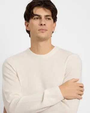 Onia 100% Cashmere Crewneck - Egret
