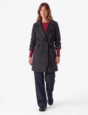 Koton Belted Lapel Wool Blend Oversized Coat