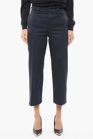 DEPARTMENT 5 Cropped Trousers With Belt Loops - Blue