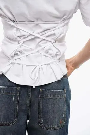John Richmond Tomiok Back-lace T-shirt