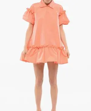 VIKTOR  ROLF Ruffle-trim Short-puff Sleeve Minidress