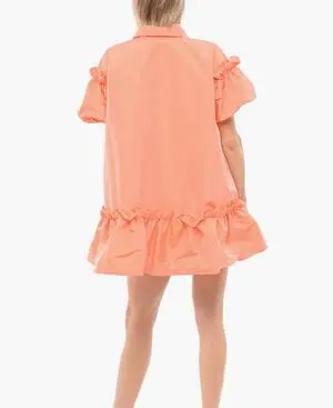 VIKTOR  ROLF Ruffle-trim Short-puff Sleeve Minidress