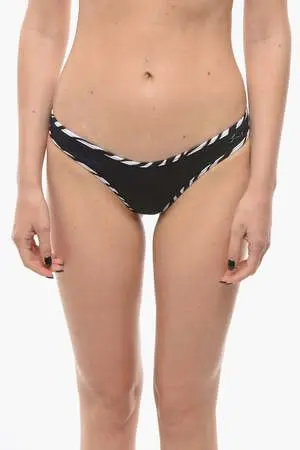 Karl Lagerfeld Bikini Briefs With Animal Print Details - Black