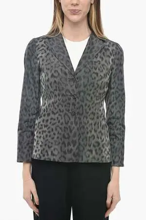 Dior Unlined Silk Blazer With Animalier Print