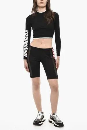 Dsquared2 Logo Band Biker Shorts - Black