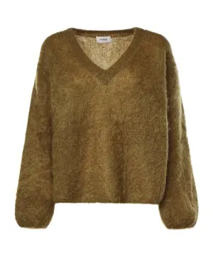 OTTOD'AME V-neck Loose Knit Sweater - Brown