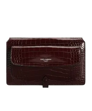 Dolce & Gabbana Alligator Crossbody Minibag - Brown