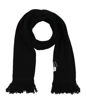 MAISON MARGIELA Ribbed Knitted Long Scarf - Black