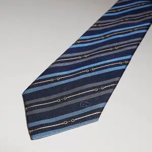 Gucci Horsebit Interlocking G Silk Tie