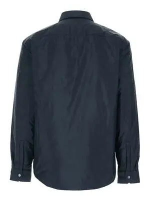 BOSS Blue Jacket With Classic Collar And Button Closure On The Front In Tech Fabric For
