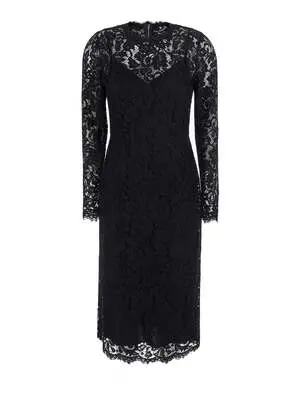 Dolce & Gabbana Lace Long Sleeves Dress - Multicolor