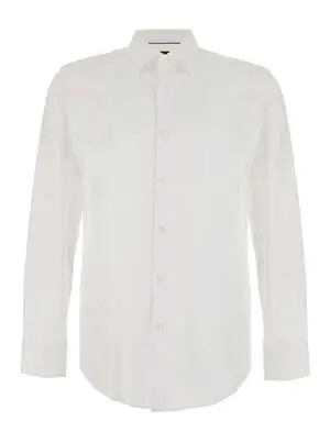 BOSS Shirt With Pointed Collar And Long Sleeves In Cotton For - White