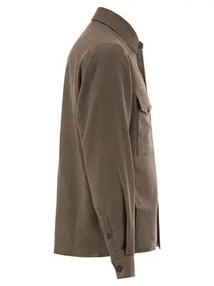 BOSS Virgin Wool-blend Overshirt With Patch Pockets