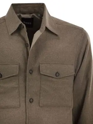 BOSS Virgin Wool-blend Overshirt With Patch Pockets