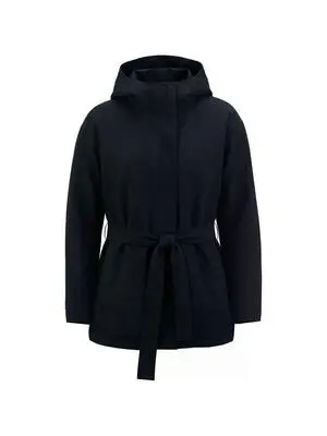 Herno Belted Hooded Coat - Black
