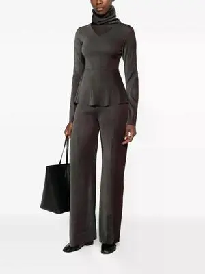 MACRON Elanor Plissé-effect Logo-patch Trousers