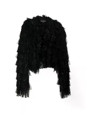 Comme Des Garçons Lace Paneled Jacket - Black