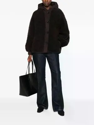 MACRON Rosie Hooded Fleece-texture Jacket - Brown