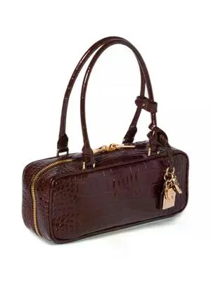Miu Miu Beau Bag In Crocodile Embossed Leather - Brown