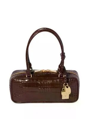 Miu Miu Beau Bag In Crocodile Embossed Leather - Brown