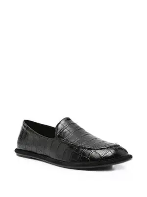 TWENTY FOURHAITCH Avena Croc-effect Loafers - Black