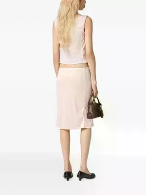 Miu Miu Logo-patch Midi Skirt
