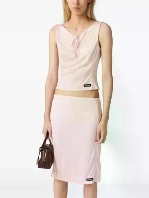 Miu Miu Logo-patch Midi Skirt