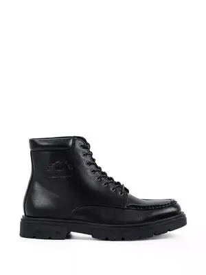 Karl Lagerfeld Koby Lace-up Leather Boots - Black