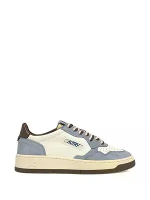 AUTRY Medalist Low Sneakers In Chocolate Chip And Sky Leather And Suede - Neutrals