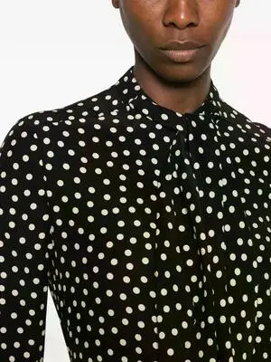 Tory Burch Polka-dot Pussy-bow Shirt