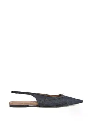 Brunello Cucinelli Pointed-toe Slingback Pumps - Blue
