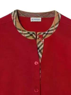 Burberry Check-trim Wool Cardigan
