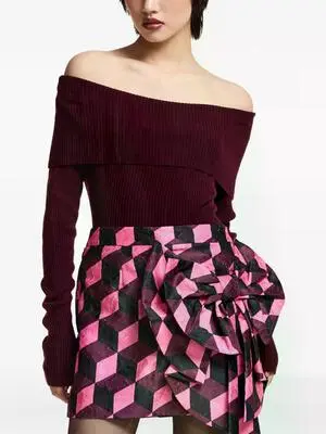 Essentiel Antwerp Killy Off-shoulder Ribbed-knit Sweater